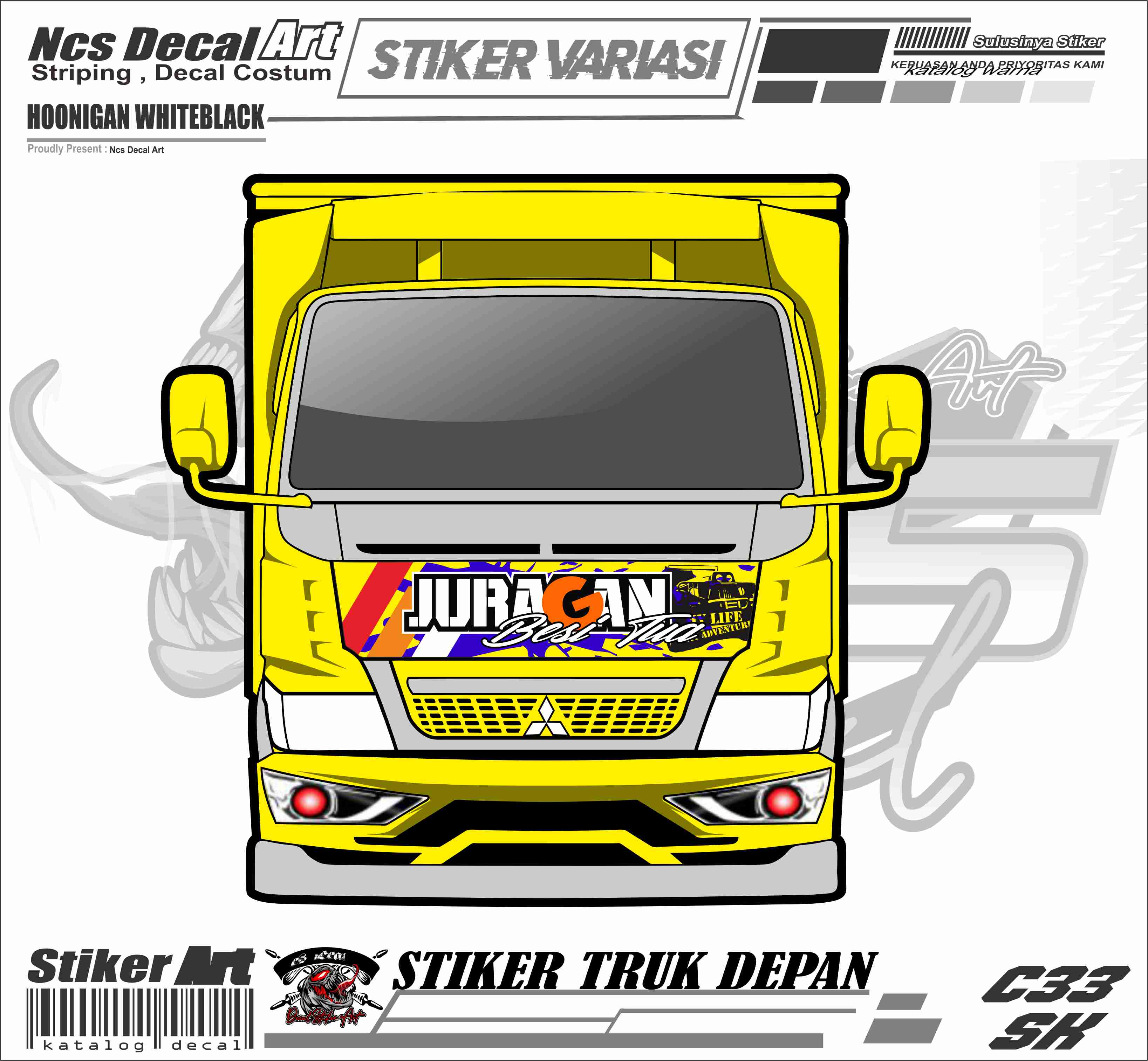 Stiker Depan Truk Sticker Kabin Truk Canter Sticker Variasi Mobil Truk ...