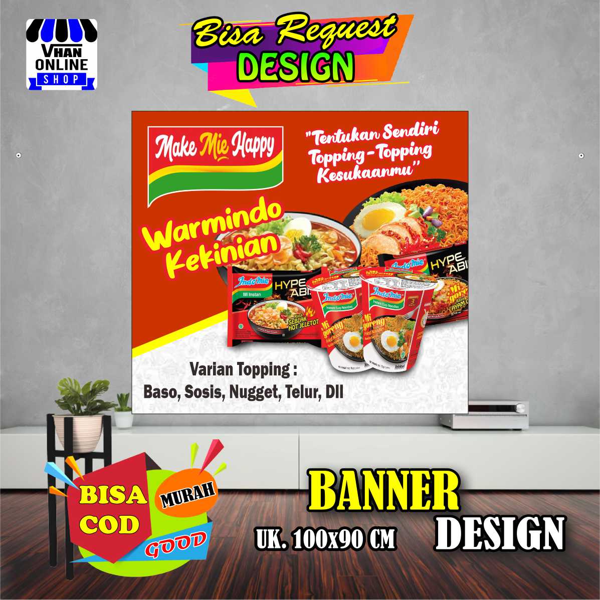 Spanduk Banner Mie Pedas, Warung Mie, Model Keren Bagus | Lazada Indonesia