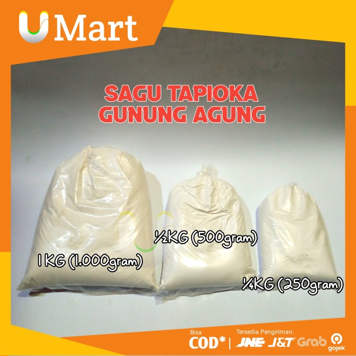 U Mart - Tepung Kanji Tapioka Sagu Cap Gunung Agung 1Kg Kiloan | Lazada ...