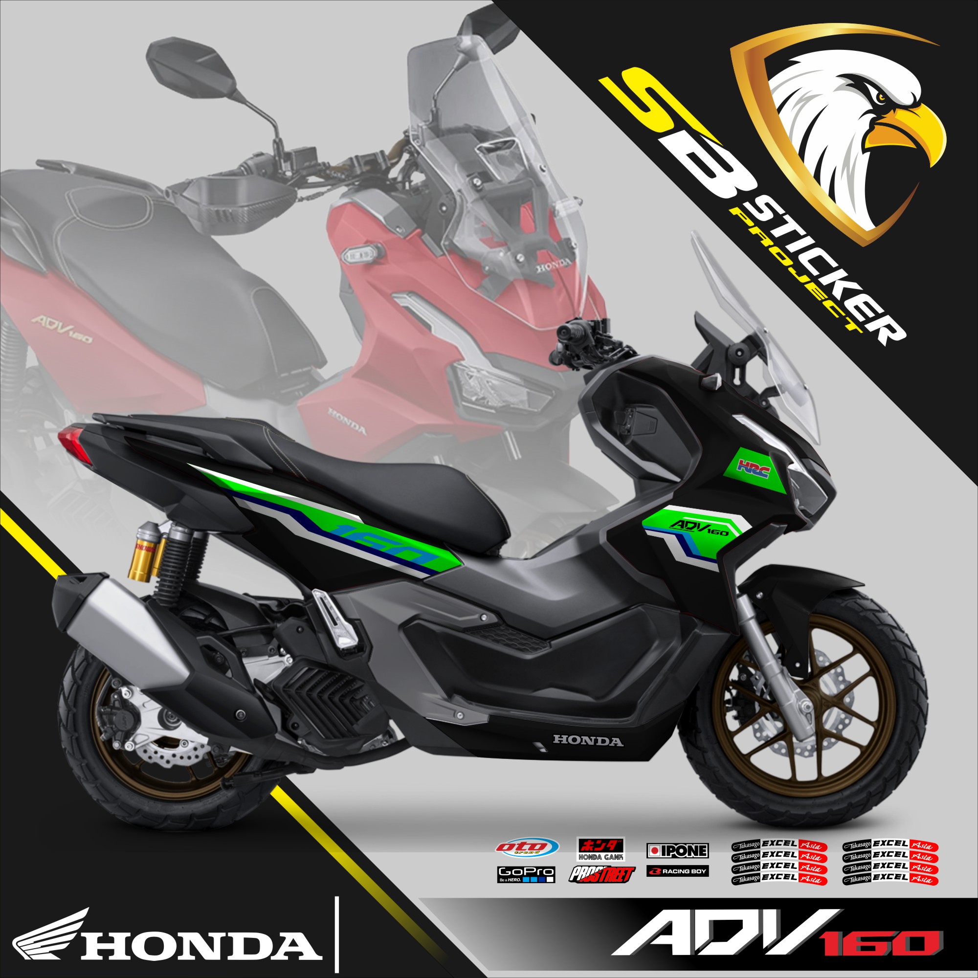 STRIPING ADV 160- STICKER STRIPING HOLOGRAM HONDA ADV 160 SB-002 ...