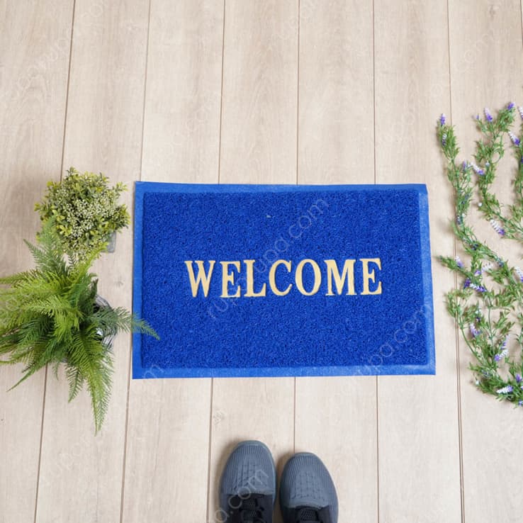 KESET KAKI ANTI SLIP BIHUN MOTIF WELCOME 55CM X 35CM KARPET KAKI ...