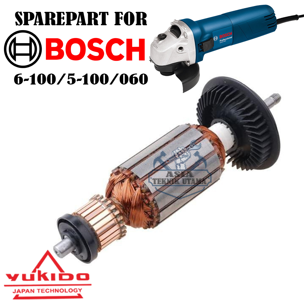 ARMATURE / ANGKER MESIN GERINDA BOSCH GWS 6-100 5-100 060 AST Asia ...