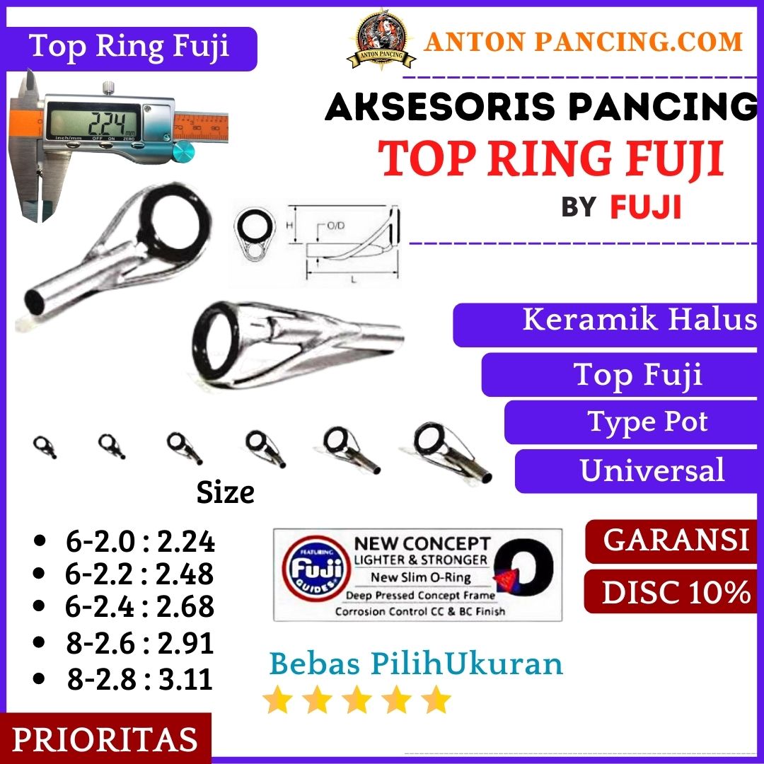 Top Ring Guide Fuji Mamarit Untuk Joran Pancing Lengkap Dengan Ukuran ...