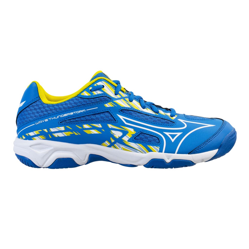 Mizuno Sepatu Volley Wave Thunderstorm Super Sonic White Cyber Yellow ...