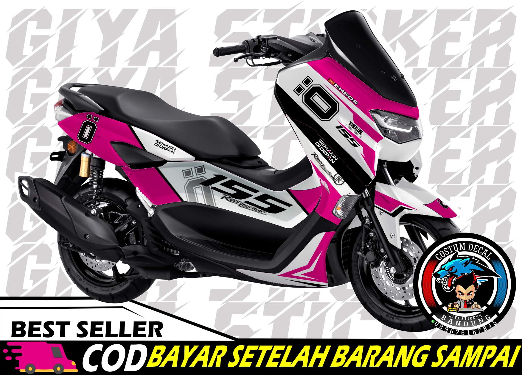 ( COD )⭐⭐⭐⭐⭐ Decal Sticker Yamaha Nmax 155 New Fullbody Ohlins Racing ...