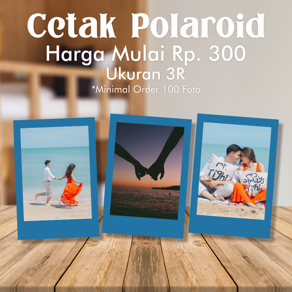 Cetak Polaroid Ukuran 3R Background Biru *Dapat 100 Foto *Bisa Tambah ...
