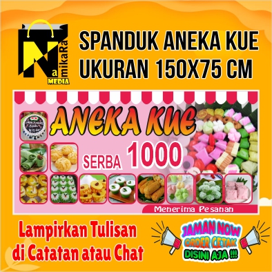 Spanduk Banner Aneka Kue terbaru custom ukuran 150x75 cm / banner Aneka ...