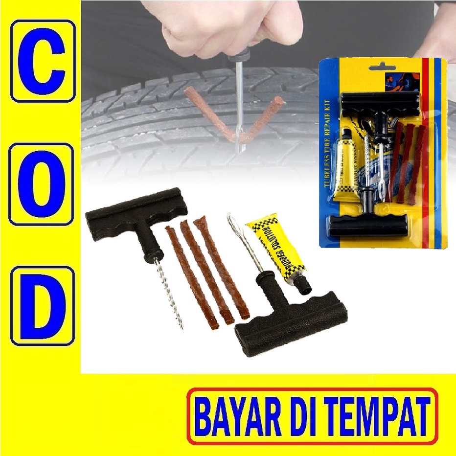 KOM 17G Alat Tambal Ban Tubles Set Tubless Tubeless Tire Repair Mobil ...