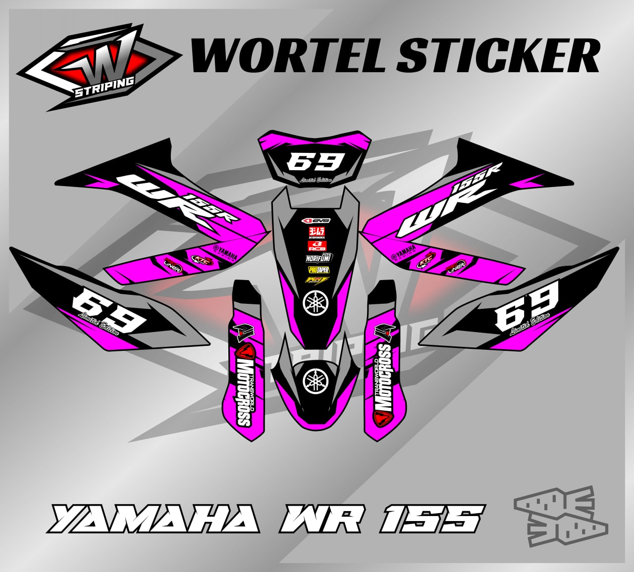 Striping WR155-Stiker Hologram Decal Yamaha WR 155 Racing Simpel ...
