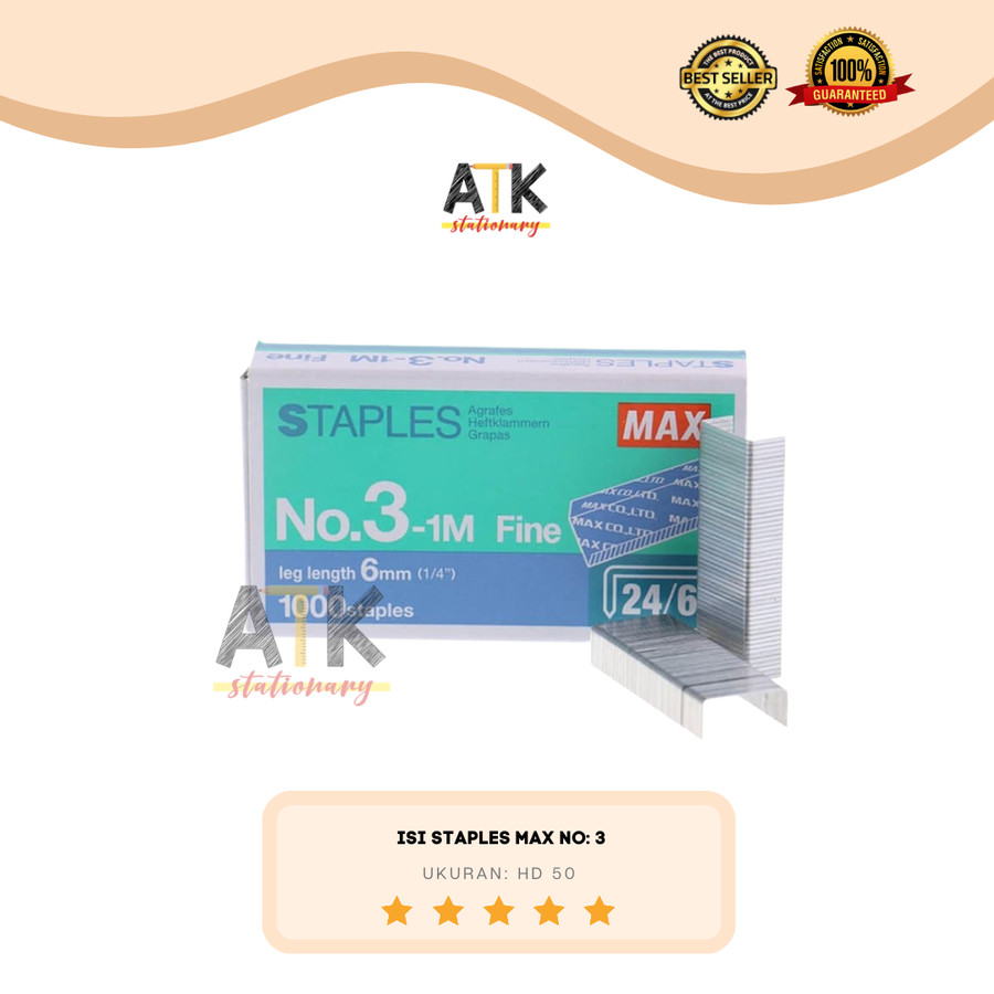 Isi Staples Besar Max NO: 3 atk | Lazada Indonesia
