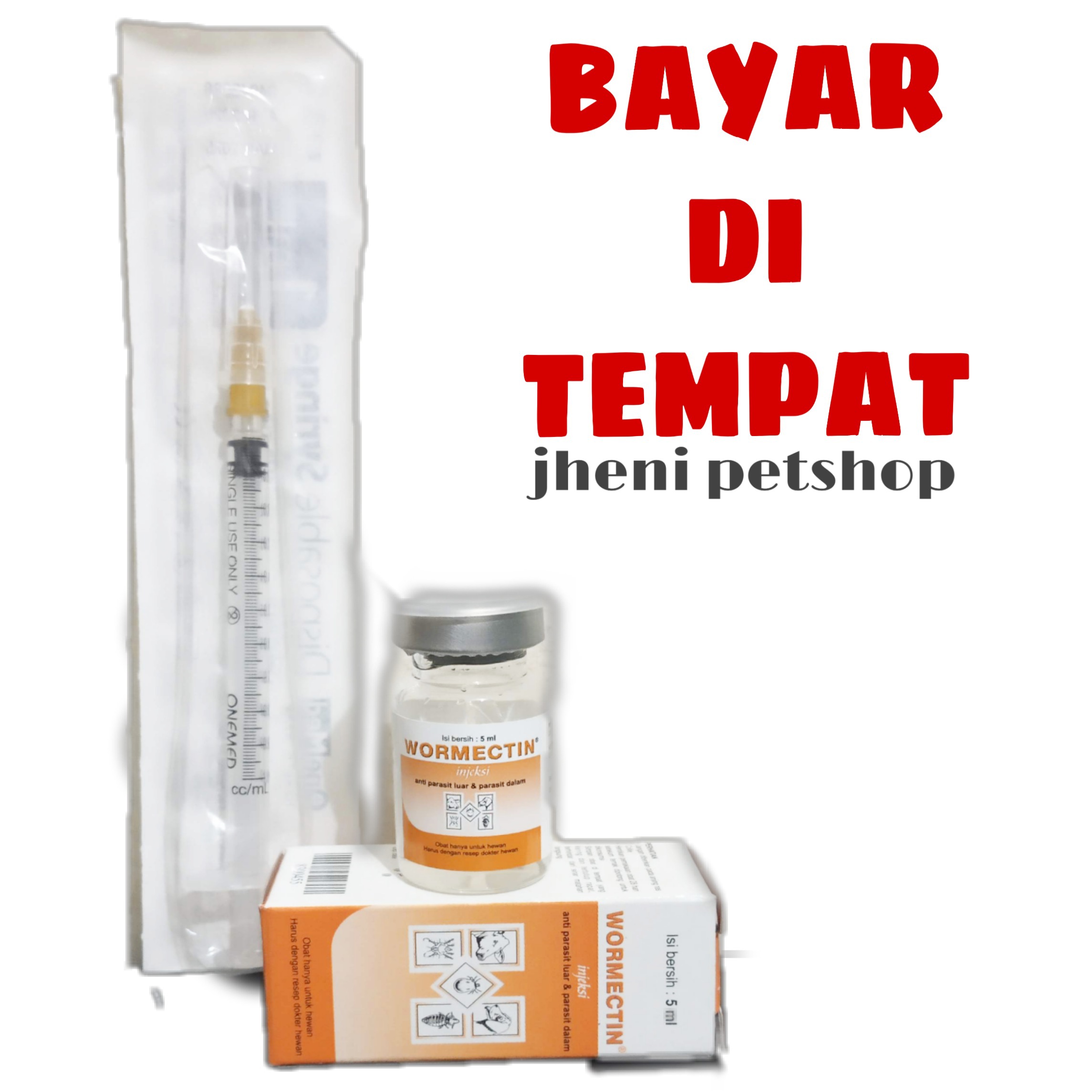 OBAT JAMUR SCABIES KUCING ANJING KELINCI HEWAN INJEKSI - WORMECTIN 5 ML ...
