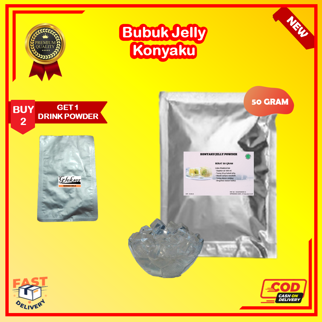 Jelly Powder Konyaku Bubuk Jelly Murni 50 Gram Topping Minuman Kekinian ... Jelly Powder Konyaku Bubuk Jelly Murni 50 Gram Topping Minuman Kekinian ...