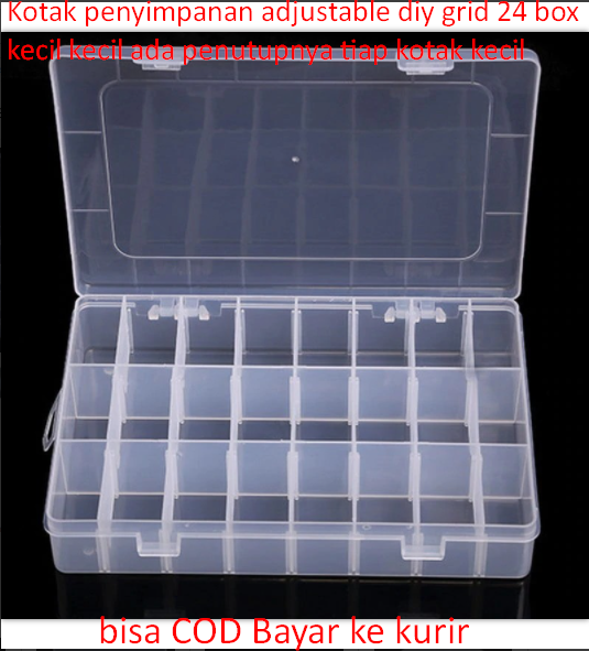 Kotak penyimpanan adjustable diy grid 24 box kecil kecil ada penutupnya ...