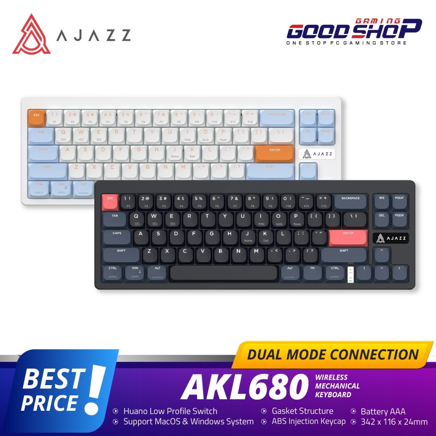 MECHANICAL KEYBOARD - AJAZZ AKL680 - 65% - 68 KEYS - LOW PROFILE ...