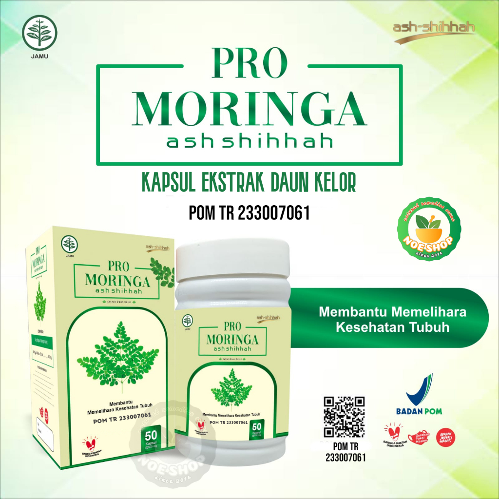 Kapsul Ekstrak Daun Kelor BPOM Pro Moringa Ash Shihhah 50 Kp | Lazada ...