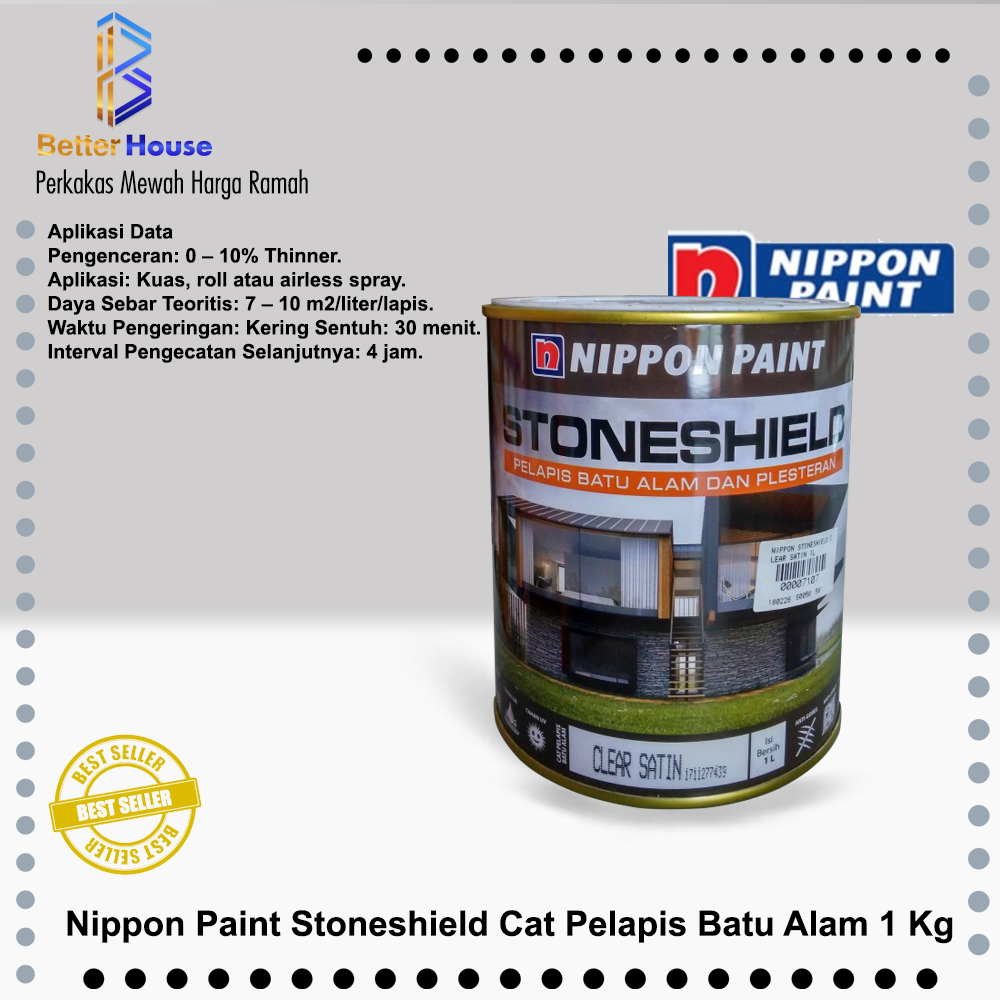 Nippon Paint Cat Pelapis Batu Alam Dan Plesteran Stoneshield 1 Liter ...