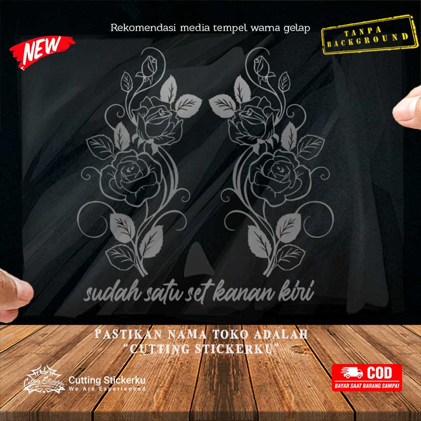 Cutting Stiker Mawar Cute Variasi Motor Mobil Sticker Nyala Visor Body ...
