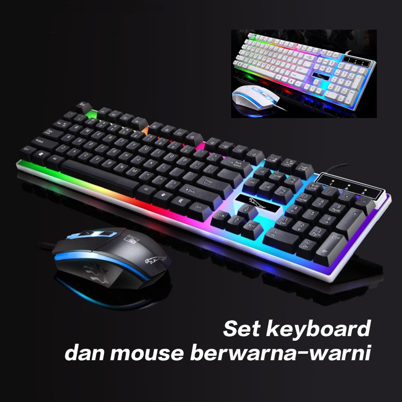 Keyboard Dan Mouse Gaming PC Full Set LED RGB Waterproof Acetech G21B ...