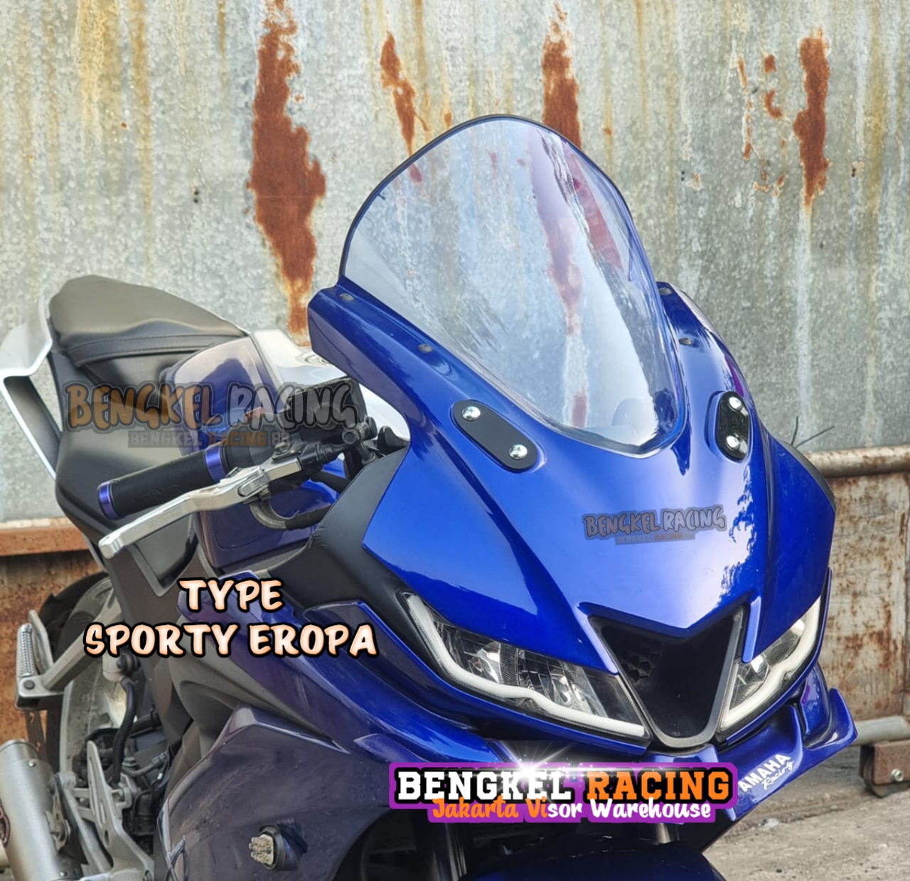 Windshield R15 V3 sporty super jenong , visor R15 V3 tebal 3mili + list ...