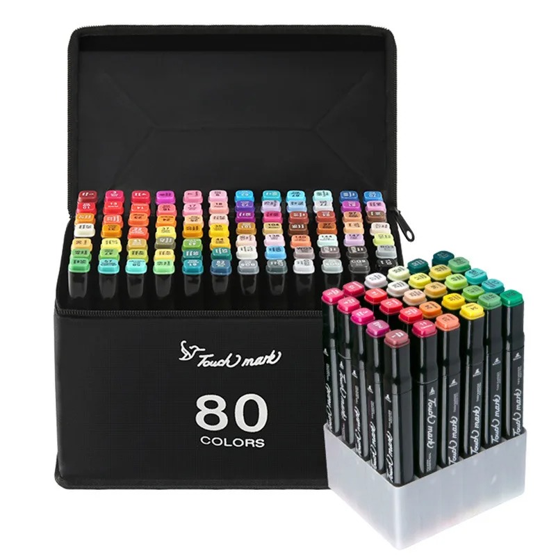Set Spidol Marker Seni Isi 12-120 Warna, Stobilo Felt Alkohol untuk ...