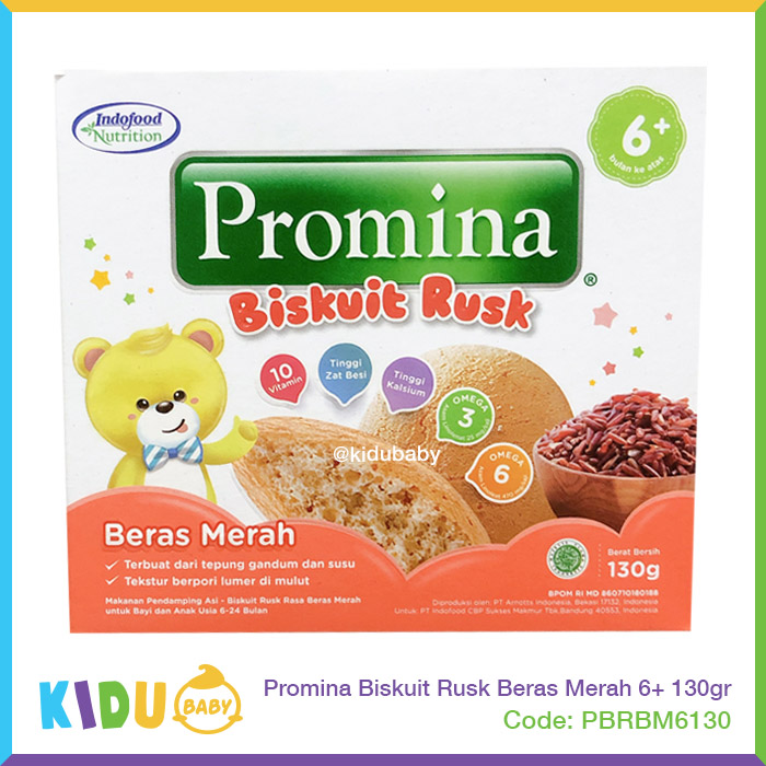 Promina Biskuit Rusk Susu Beras Merah Kacang Hijau 6+ 130gr Biskuit ...