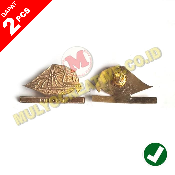 Lencana Pin Perahu Pinisi Pin Logo Phinisi Bahan Kuningan Murah / 2pcs ...