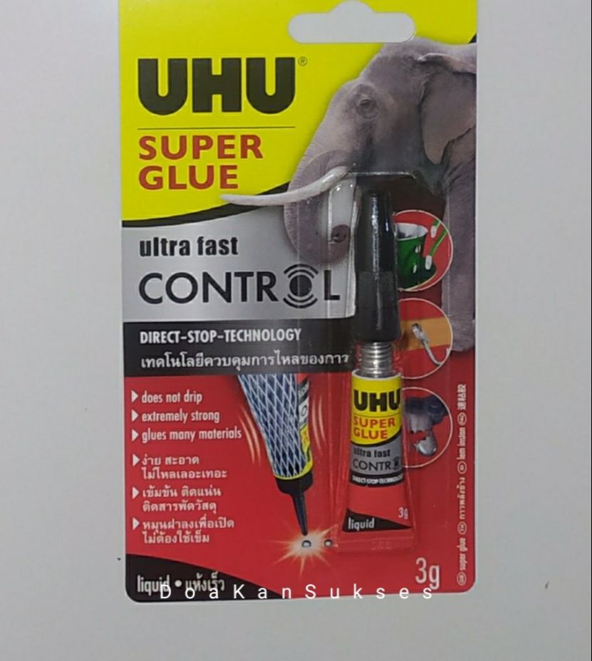 UHU Super Glue Ultra Fast Control 3 gr, Lem Serbaguna | Lazada Indonesia