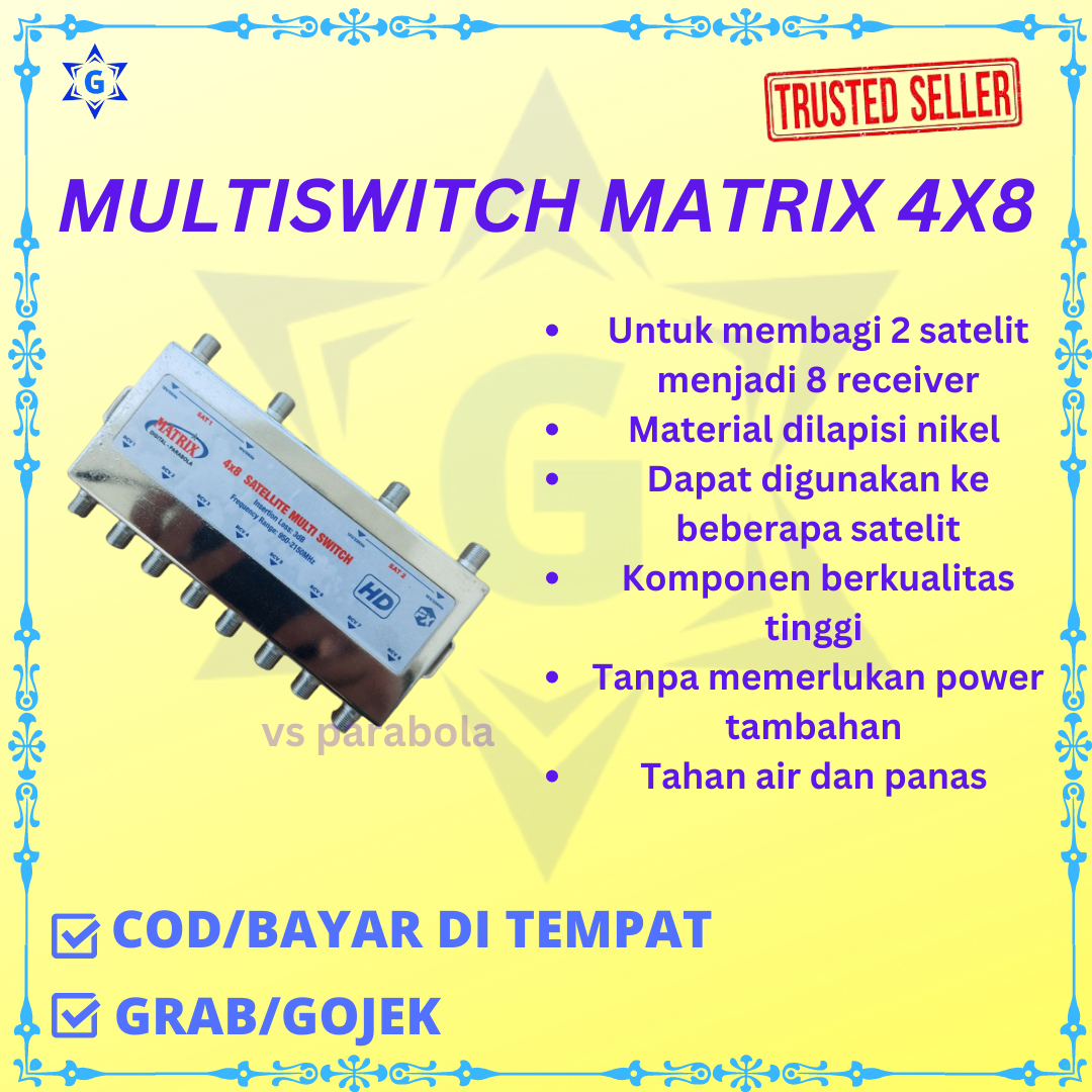 MULTISWITCH PARABOLA 4X8 MATRIX(untuk membagi 2 satelit 8 receiver) | Lazada Indonesia