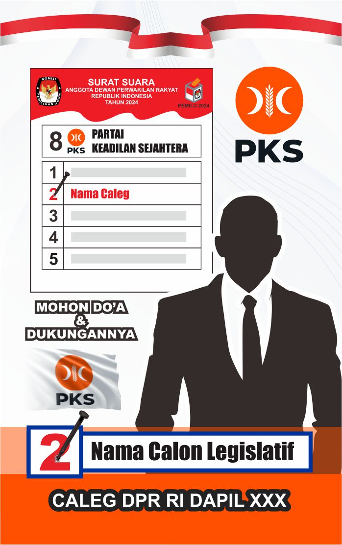 PAKET 500 PCS STICKER CALEG PEMILU 2024 FREE DESAIN TEMPLATE PARTAI ...