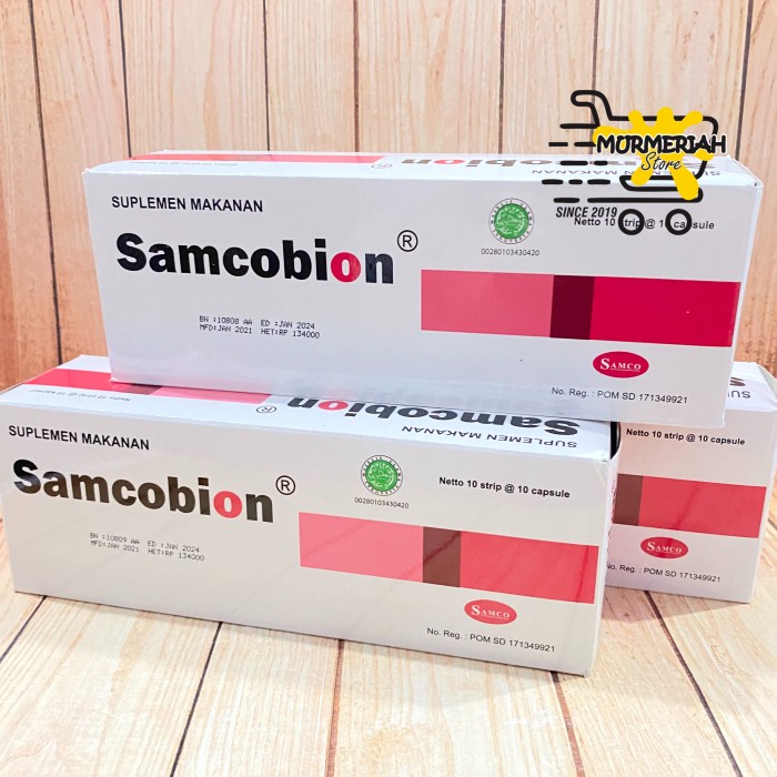 SAMCOBION Box isi 100 kapsul- Vitamin Tambah Darah & Mineral | Lazada ...