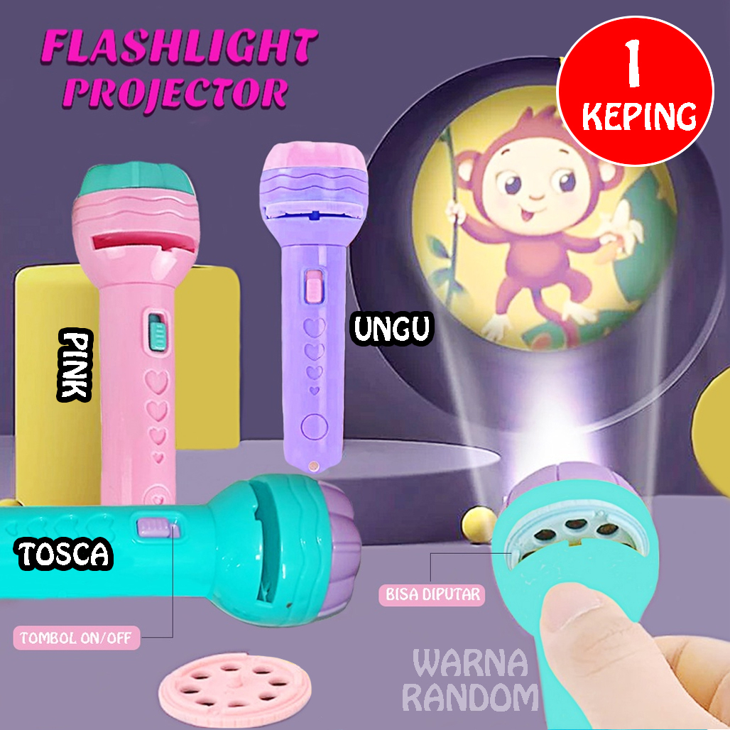 Mainan Anak Senter Proyektor/ Mainan Senter Gambar Flashlight ...