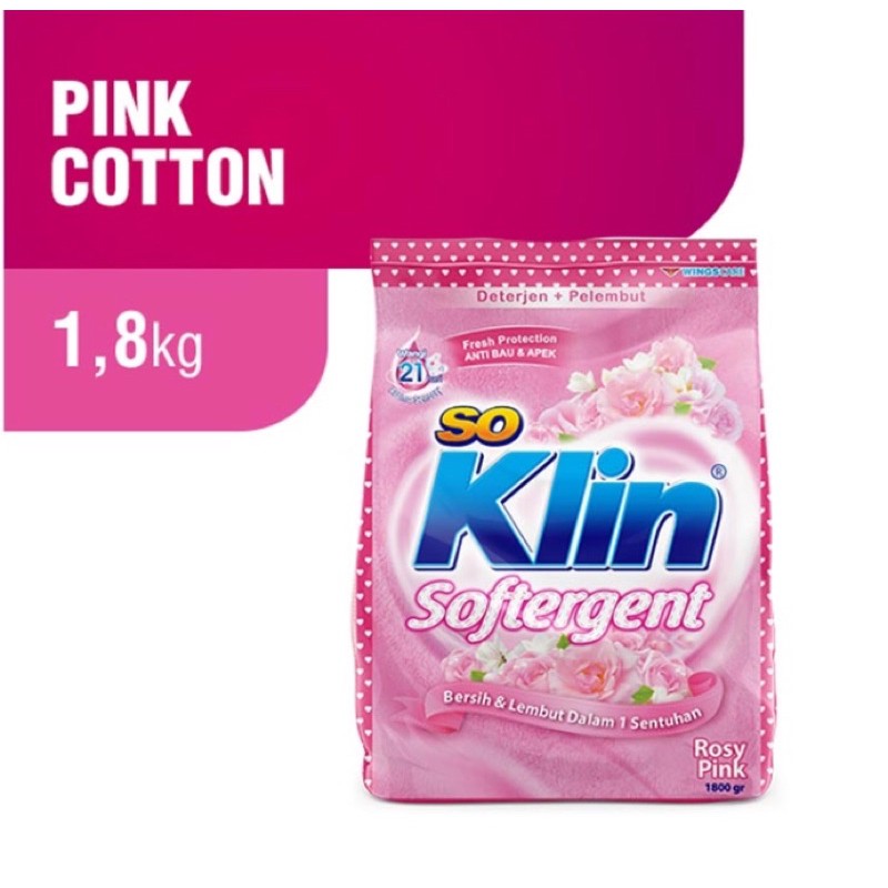 So klin Softergent - Detergen Softener- 1.8kg - 1800gr | Lazada Indonesia