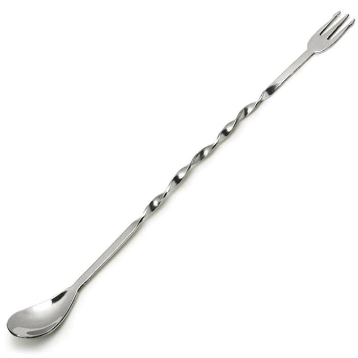 Long Bar Spoon 32cm Fork Spoon Cocktail Mixing Sendok Pengaduk panjang ...