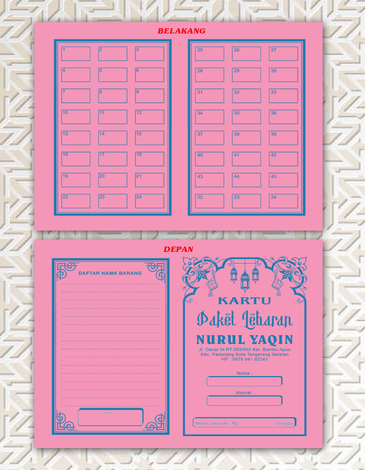 KARTU PAKET LEBARAN HARIAN/TAHUNAN/MINGGUAN ISI 100 pcs | Lazada Indonesia