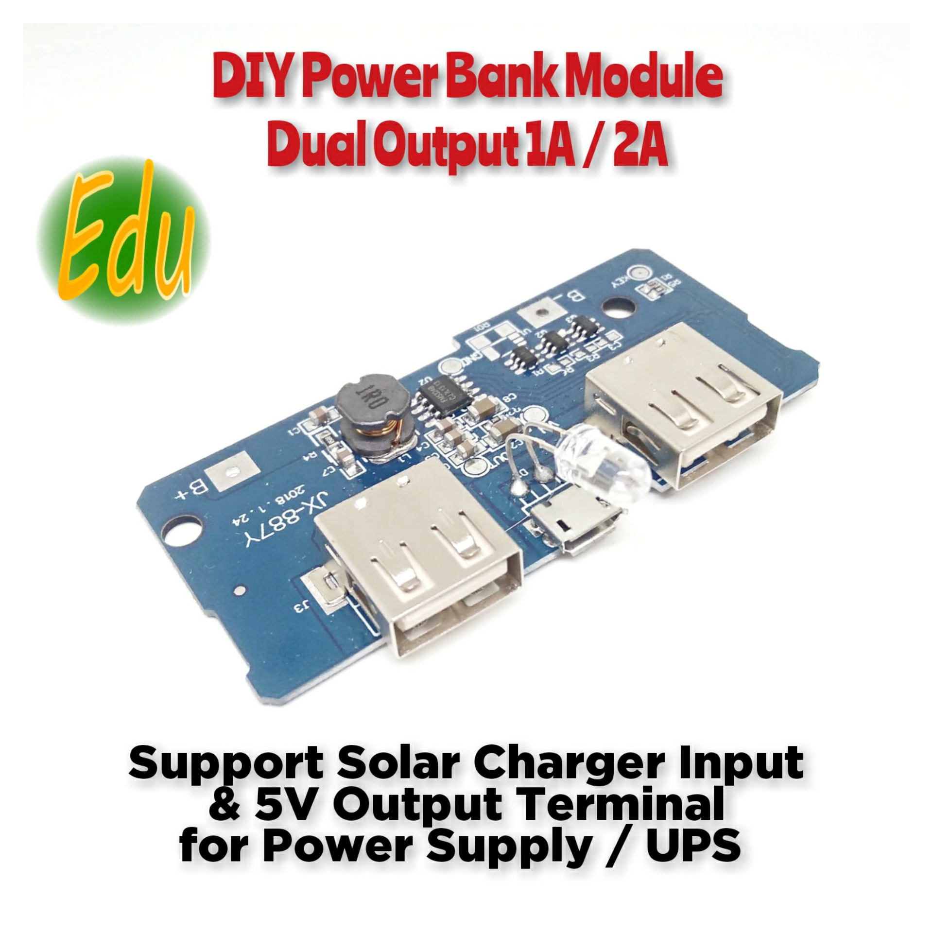 Modul Kit DIY Power Bank Dual Output USB 1A 2A Multifungsi Mini UPS 5V ...