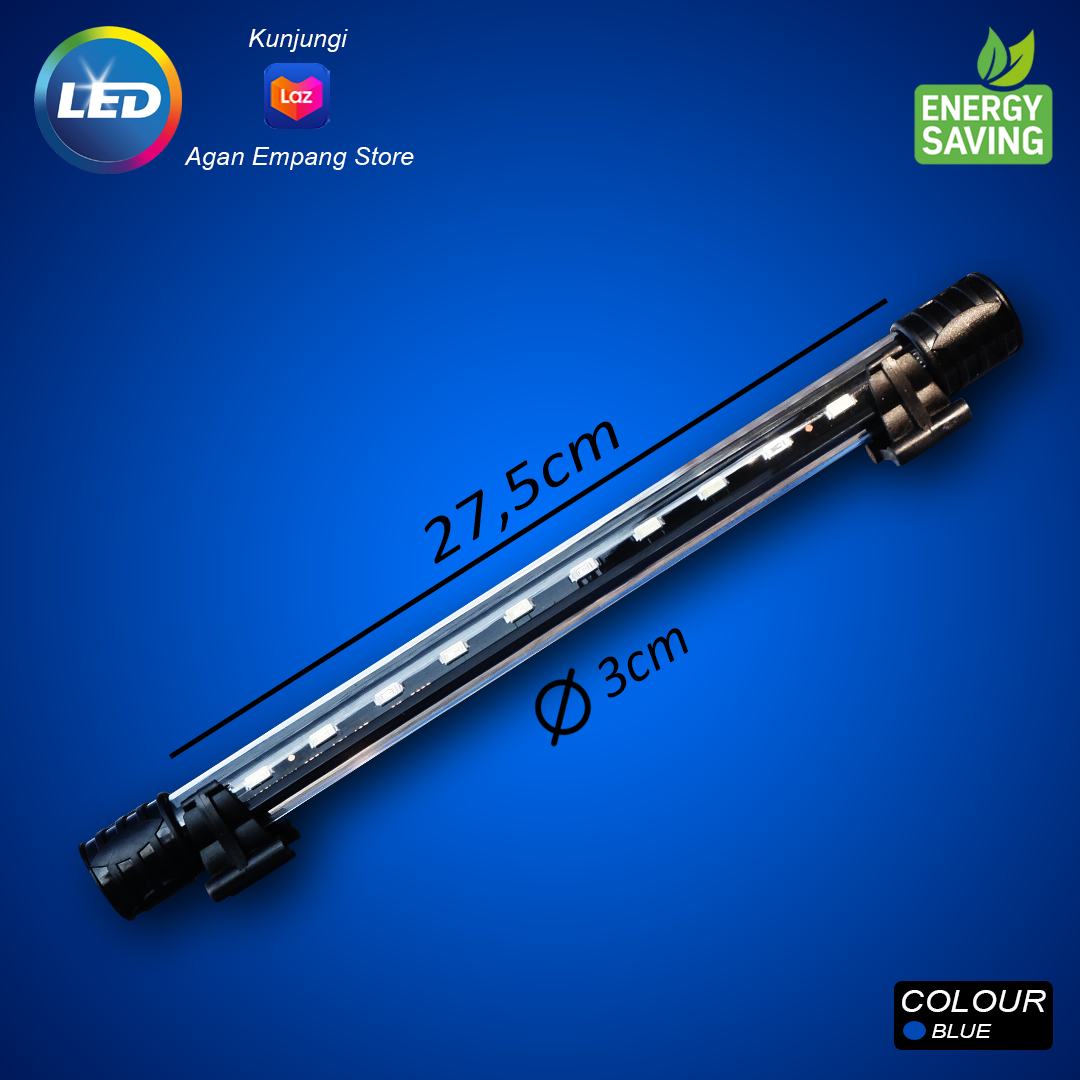LAMPU LED AQUARIUM 30CM WARNA BIRU MODEL CELUP / LAMPU AKUARIUM / LAMPU ...