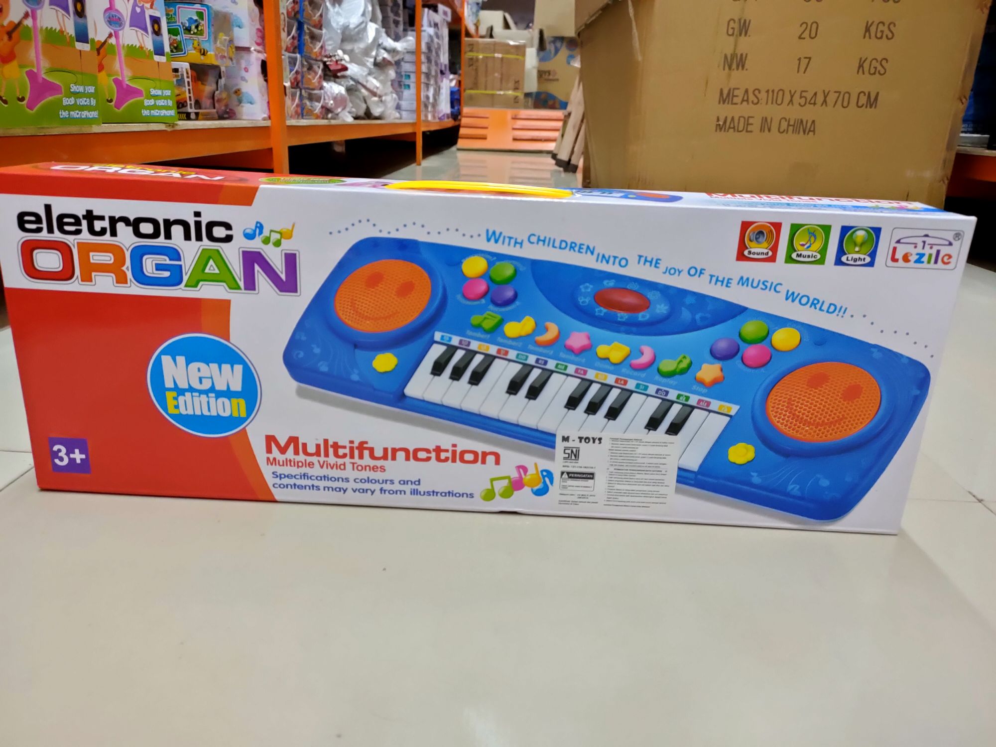 Piano Keyboard Electric Organ Karaoke Piano Mic Baterai Mainan Anak ...