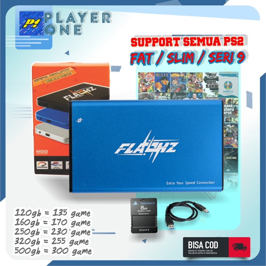HARDISK PS2 - Hardisk eksternal PS2 500GB SUPPORT SEMUA PS2 FAT / SLIM ...
