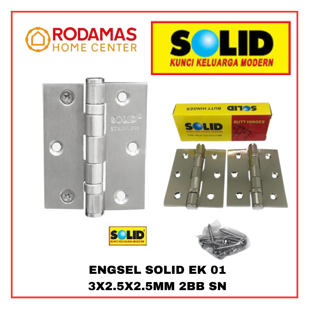 ENGSEL SOLID EK 01 3X2.5X2.5MM 2BB SN/ENGSEL PINTU/ENGSEL SOLID ...