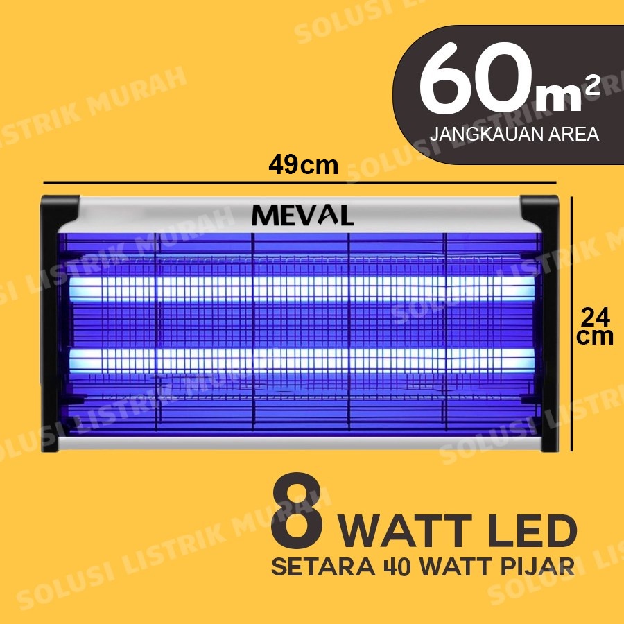MEVAL Insect Killer Perangkap Nyamuk Serangga Lampu UV 2 Watt 6 Watt 8 ...