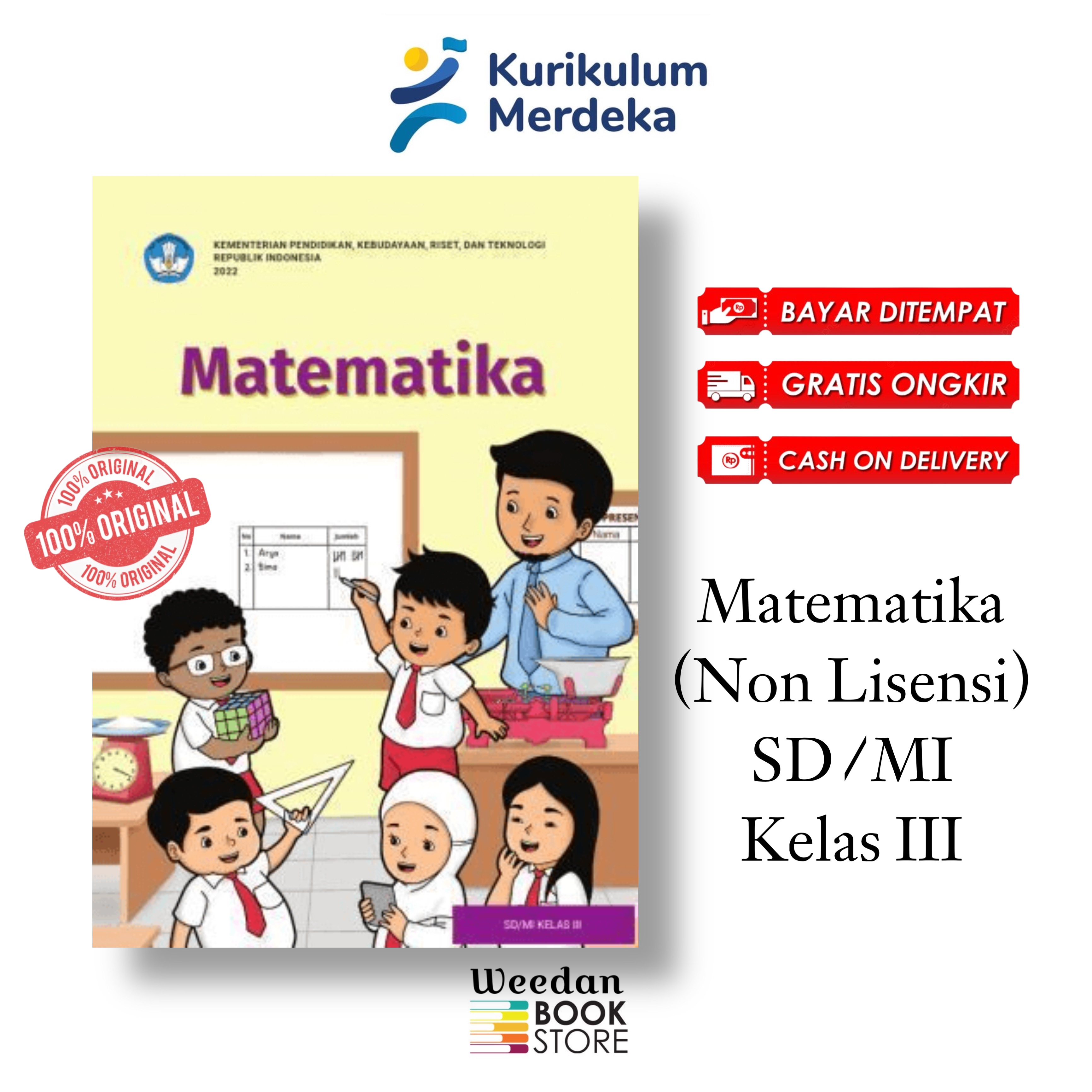 Buku MATEMATIKA Kelas 3 Sd Non LIsensi Kurikulum Merdeka | Lazada Indonesia