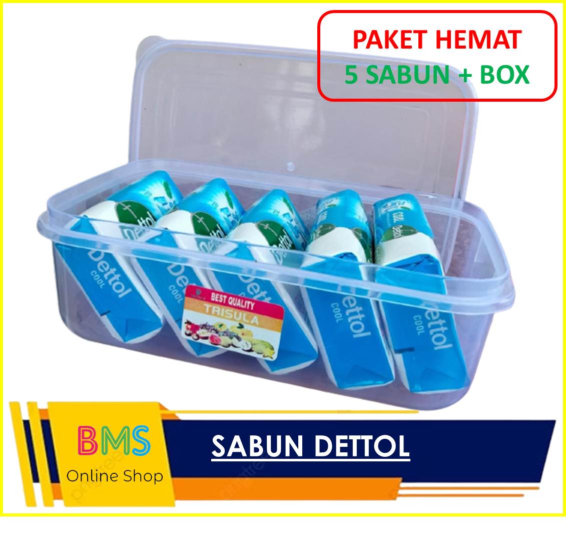 PAKET HEMAT 5 SABUN DETTOL 60 GR PLUS BOX SABUN BATANG ANTI BAKTERI ...