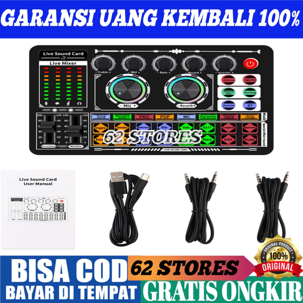 Promo F999 Paket Lengkap Soundcard F999 Pro Dengan Mic Condenser ...