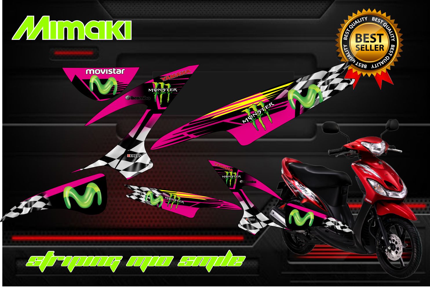 STRIPING STICKER YAMAHA MIO RACING MOVISTAR | Lazada Indonesia