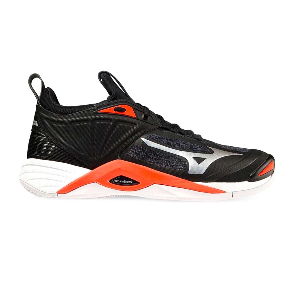 Mizuno Sepatu Volley Wave Momentum 2 Black Silver Cherry Tomato ...