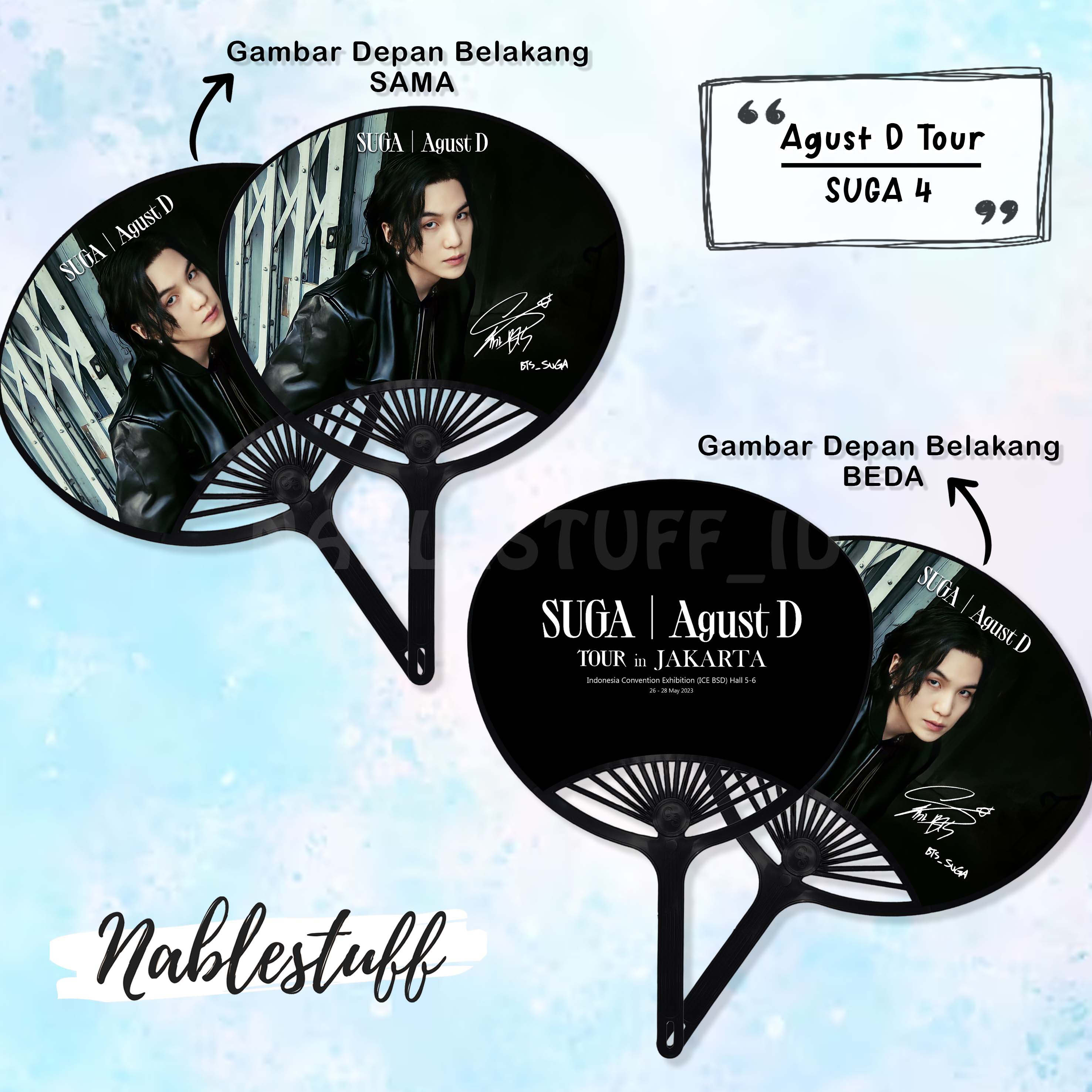 Kipas Tangan Suga Agust D Tour in Jakarta // Kipas Kerang ...