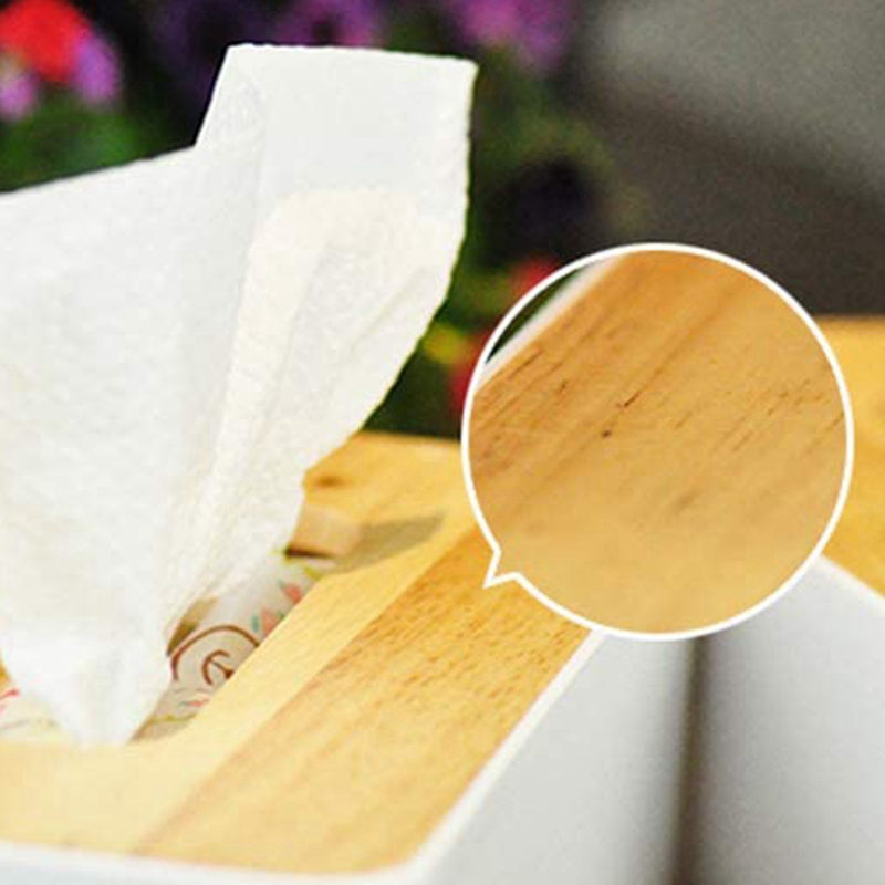 Wood Tissue Box Cover for Disposable Paper Facial Tissues, Wooden ...
