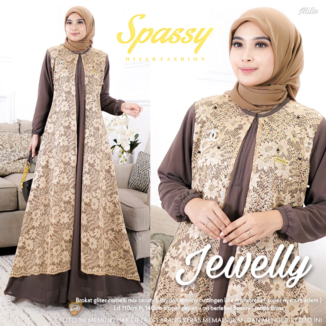 Gamis Brokat Terbaru 2023 Tile Mewah Kondangan Busui Branded Terbaru ...