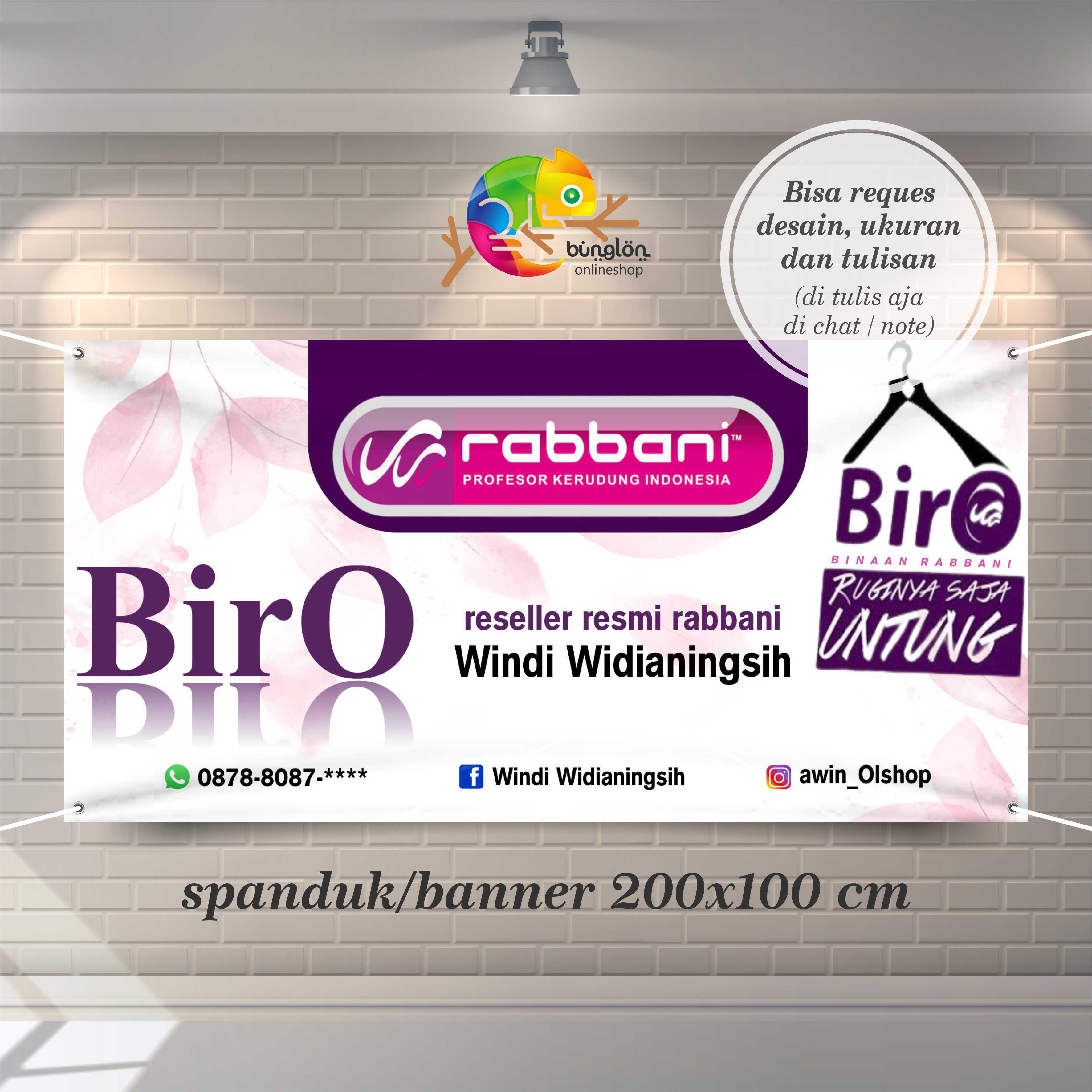 Size 200x100 Cm, Spanduk Banner Reseller Rabbani | Lazada Indonesia