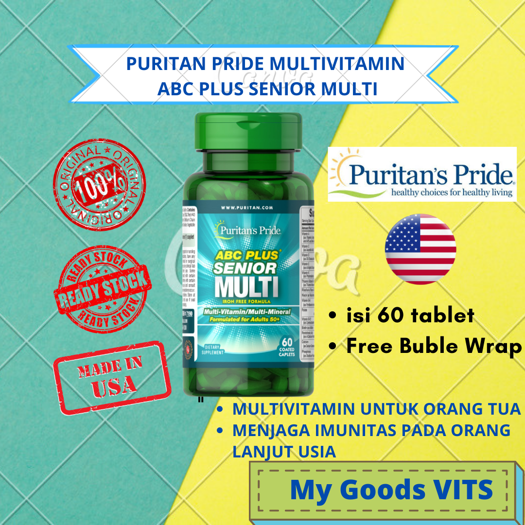 Puritan ABC Plus Senior Multi Vitamin & Mineral Formula 60 Tablet ORIGINAL PRODUK | Lazada Indonesia
